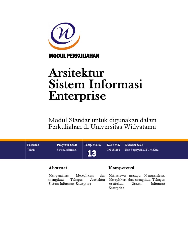 Modul Arsitektur Sistem Informasi Enterprise-13 | PDF