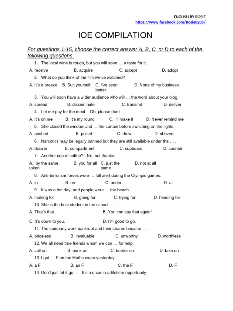 English by Rosie - IOE Compilation | PDF