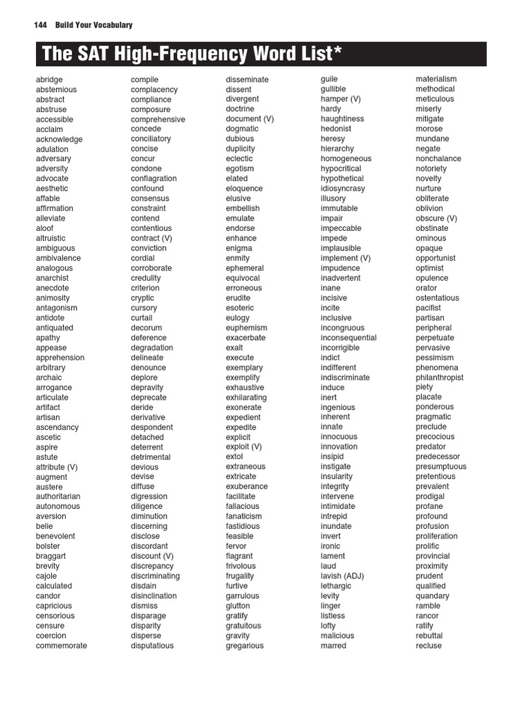 Around 700 - Most High-Frequency Word LIst | PDF