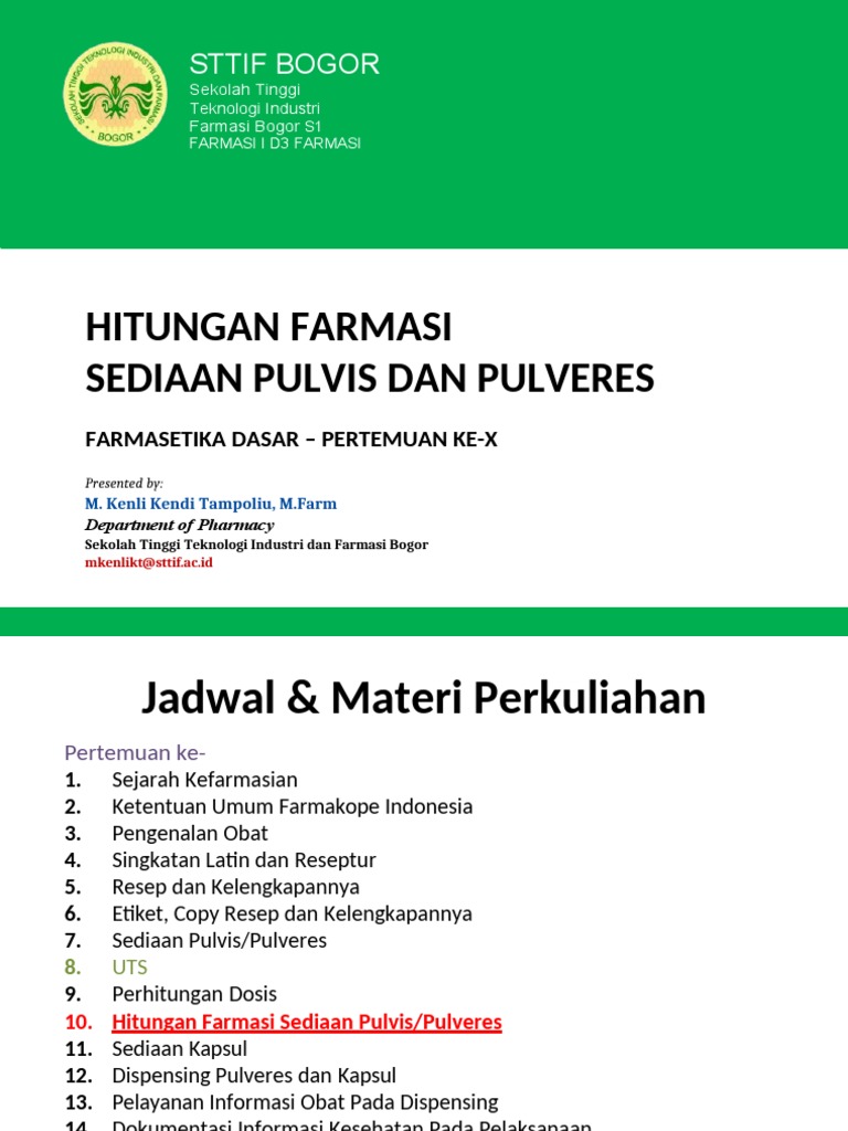 2.hitungan Farmasi Sediaan Pulvis Dan Pulveres-Dikonversi | PDF