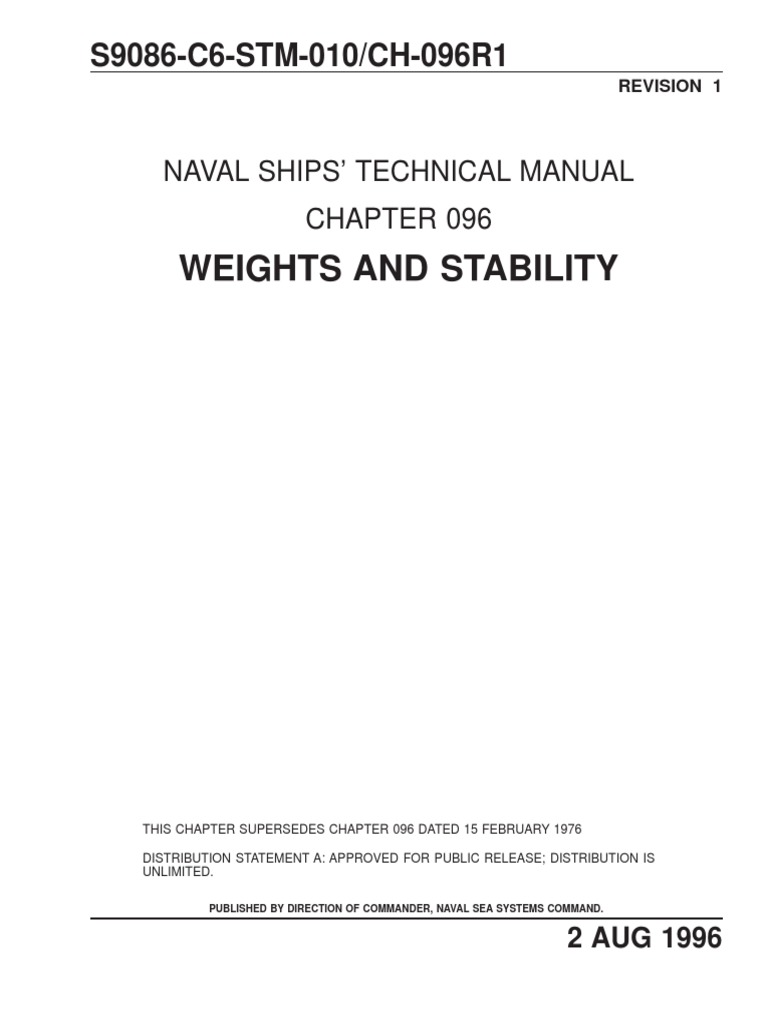 Weights and Stability: S9086-C6-STM-010/CH-096R1 | PDF | Tonnage | Ships