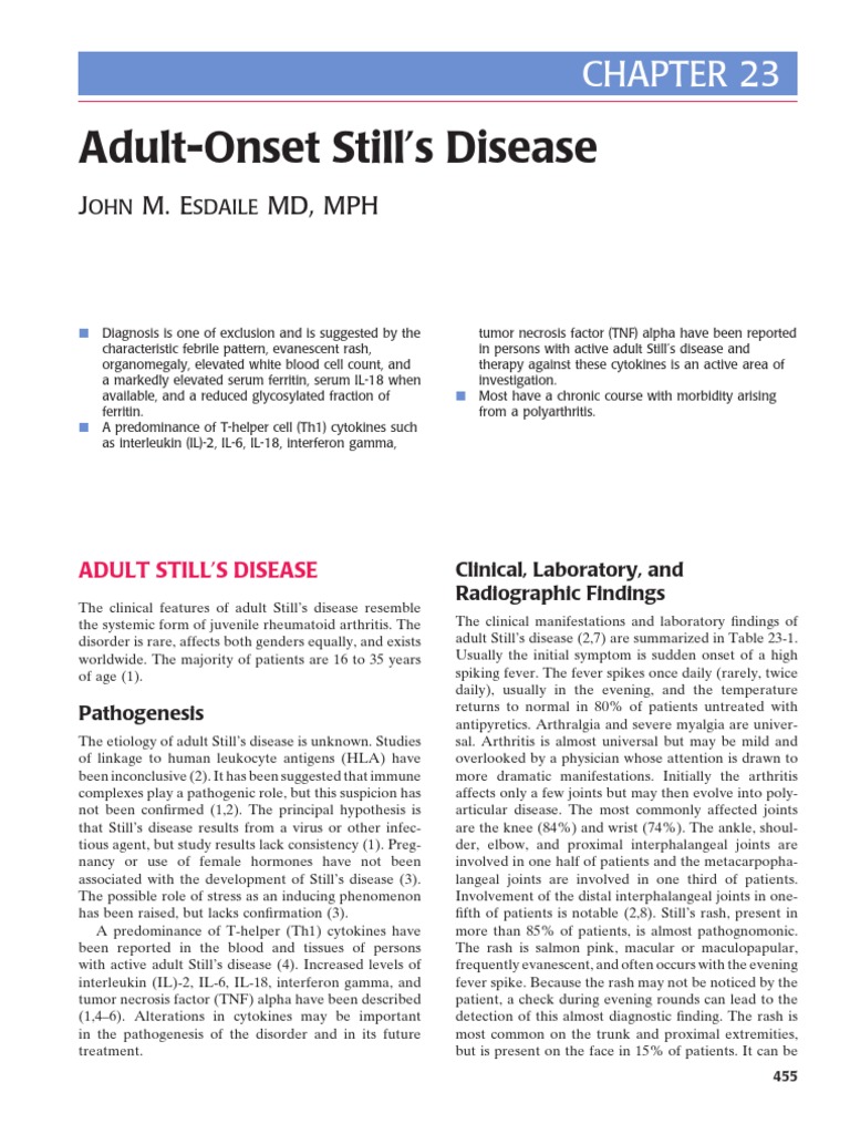 Adult Onset Stills Disease | PDF | Rheumatoid Arthritis | Arthritis