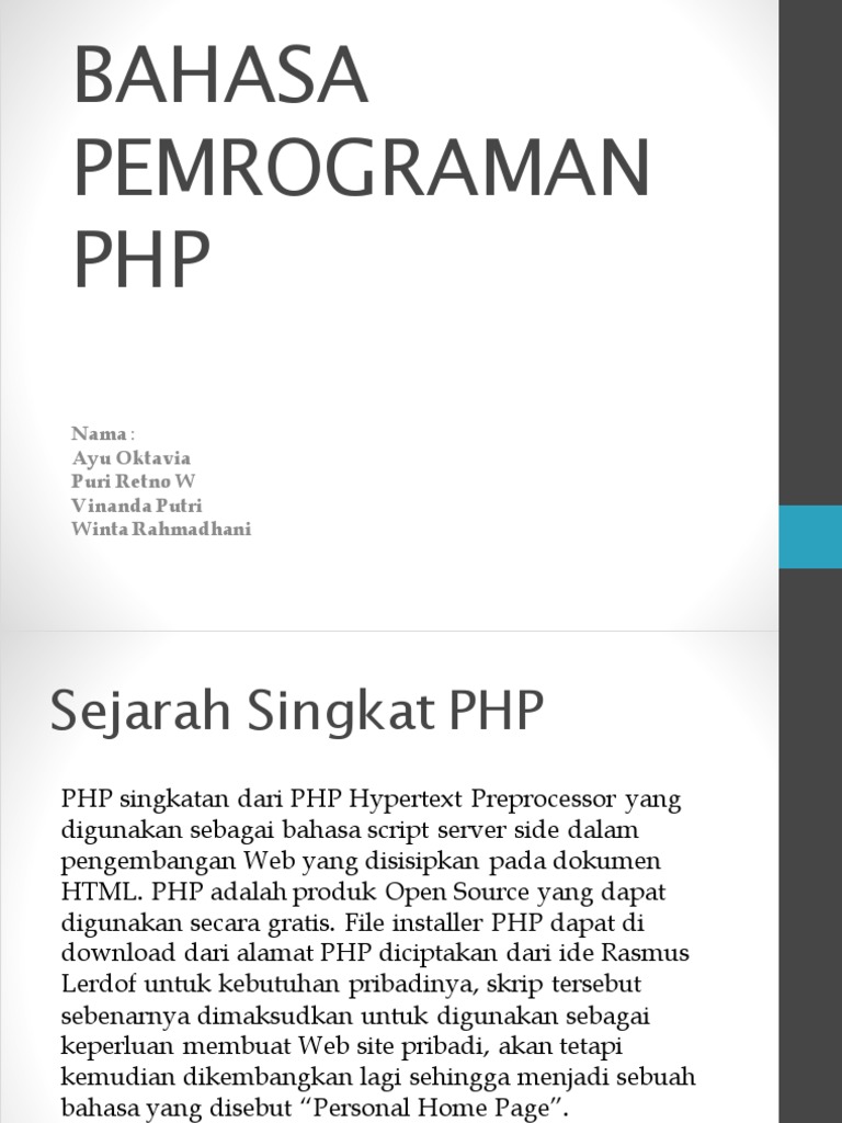 Bahasa Pemrograman PHP | PDF