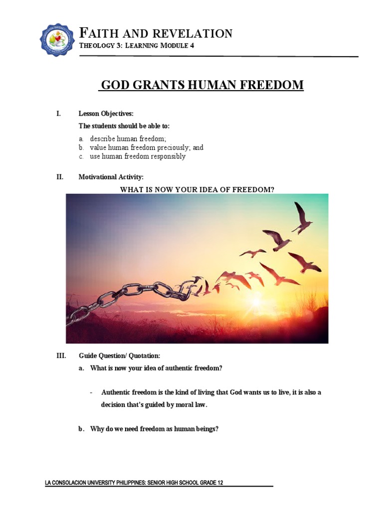 Module 5 - God Grants Human Freedom | PDF | Grace In Christianity ...