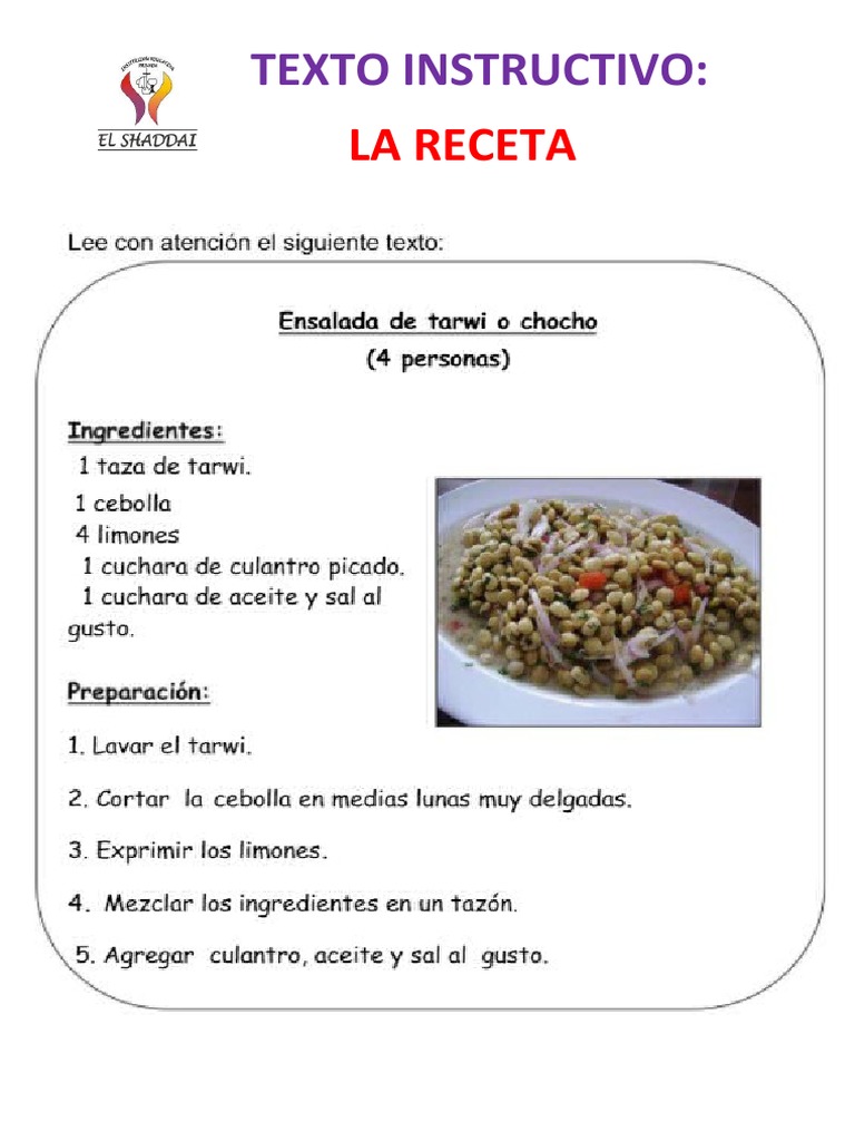 Texto Instructivo La Receta | PDF