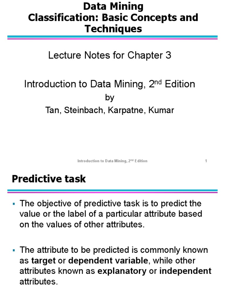 Lecture Notes For Chapter 3 Introduction To Data Mining, 2 Edition ...