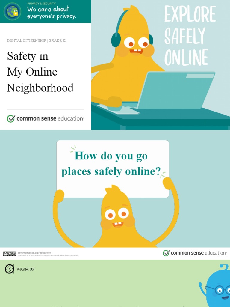 Grade K - Safety in My Online Neighborhood - Lesson Slides | PDF ...