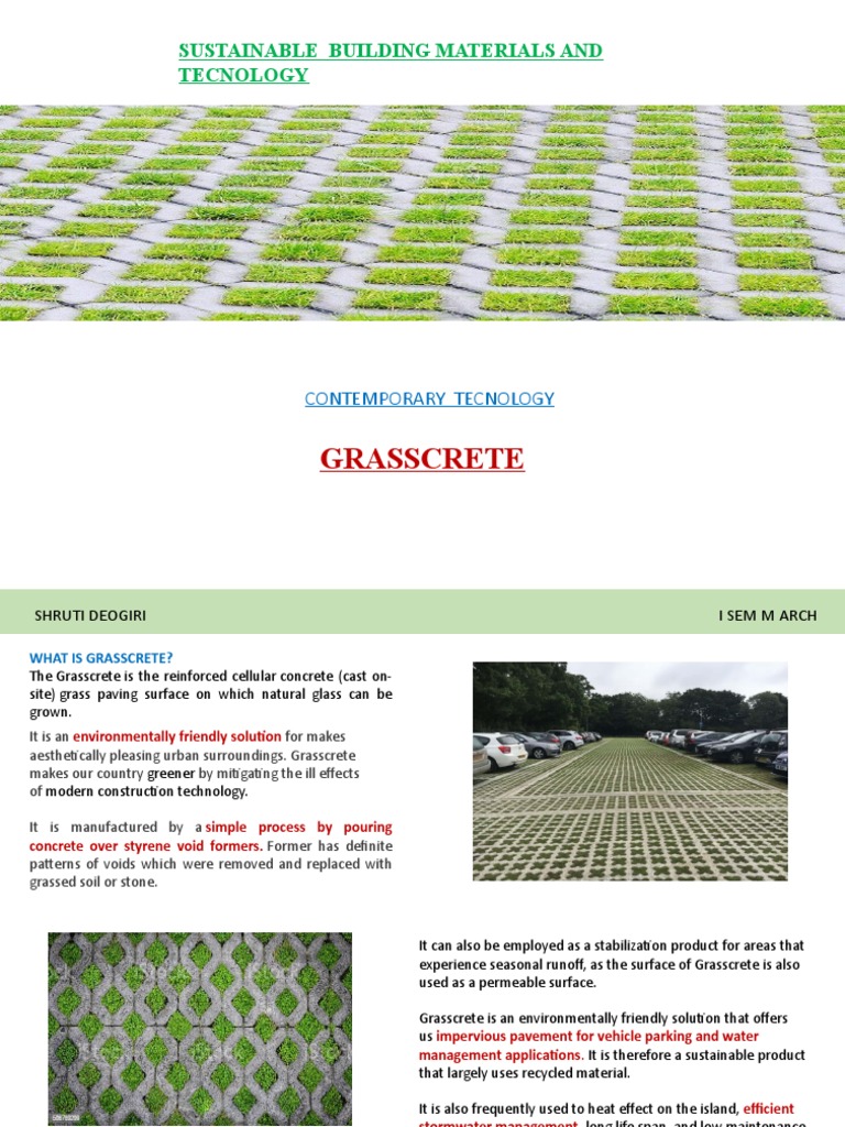 Grasscrete: Sustainable Building Materials and Tecnology | PDF ...