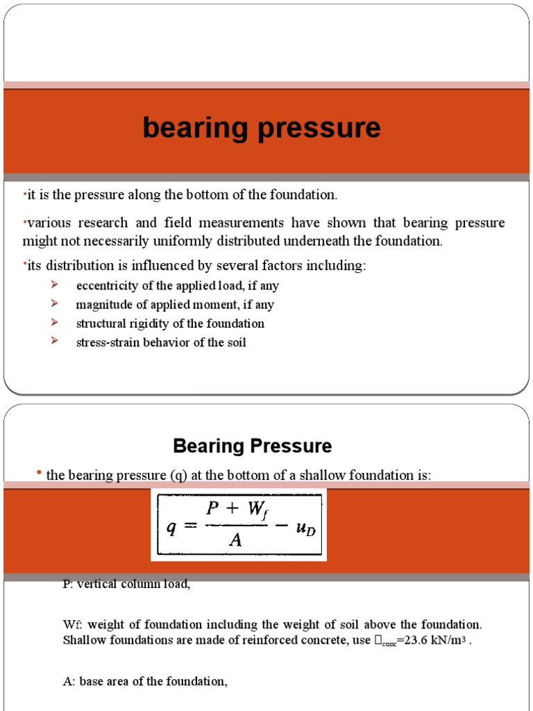 Foundation Bearing Pressure Guide | PDF | Soil Science | Mechanical ...