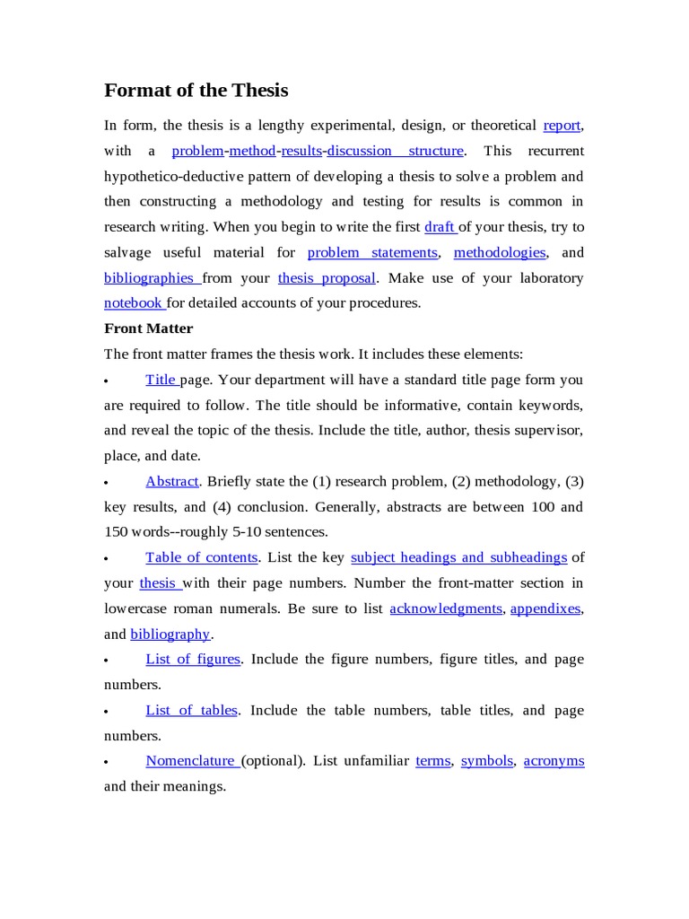 Format of The Thesis | PDF | Thesis | Theory