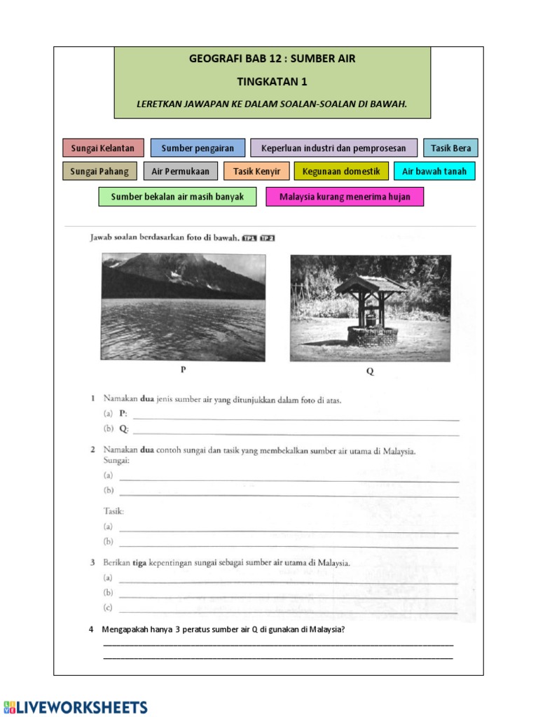 Geografi Bab 12 Sumber Air Latihan 1 Pdf