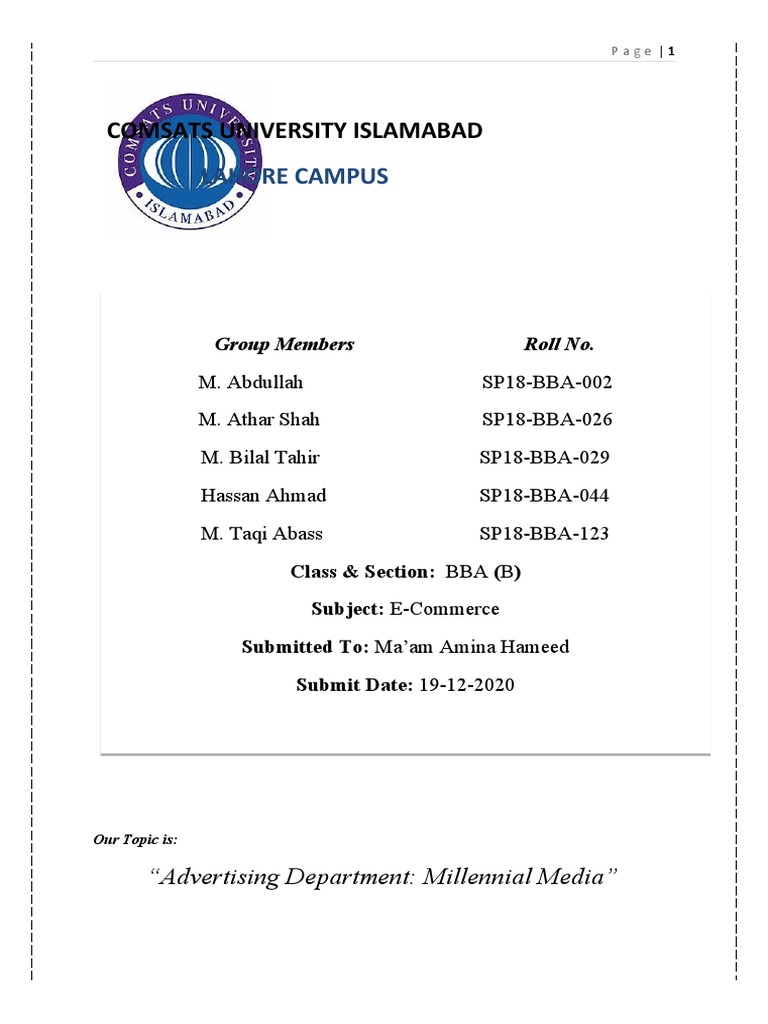 E-Commerce Assignment # 2 Group | PDF | E Commerce | Advertising