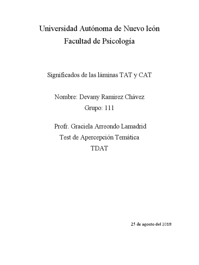 Significado de Las Laminas TAT CAT 666 | PDF | Hombre | Homosexualidad