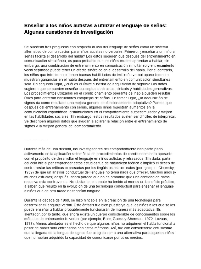 Explorando el potencial del lenguaje de señas para mejorar la comunicación y el desarrollo de ...
