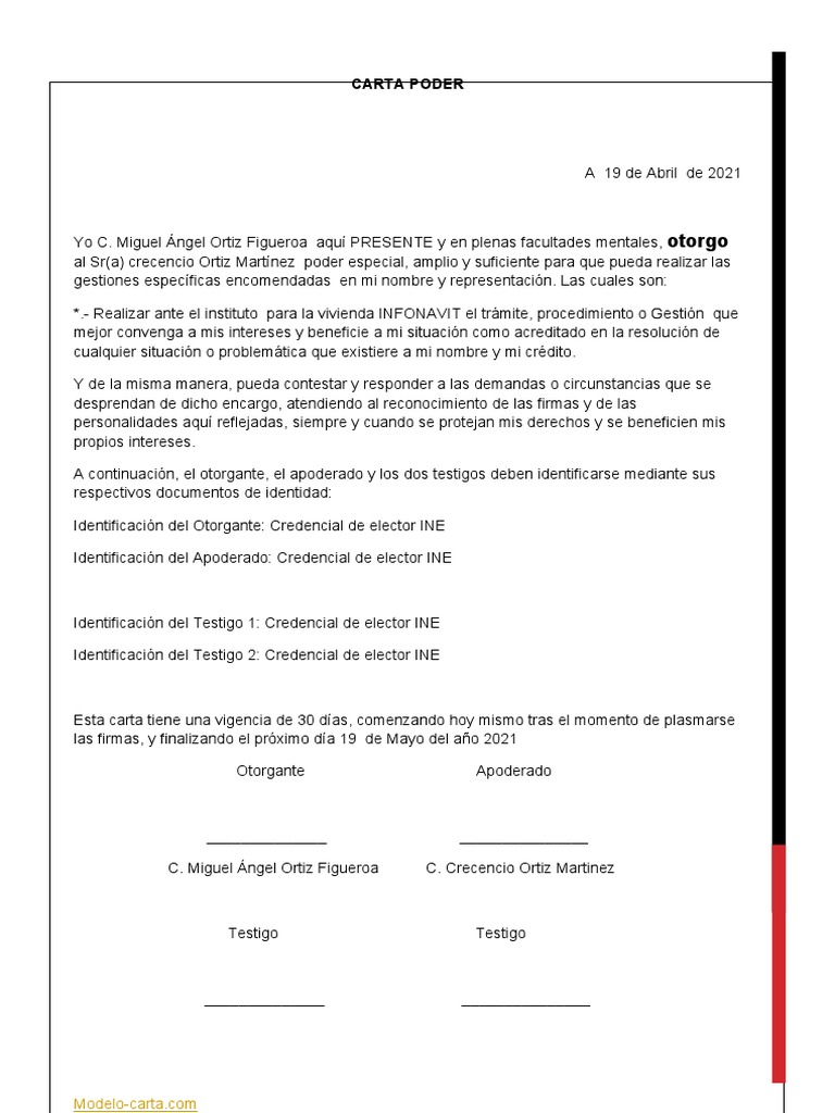 Carta Poder Simple | PDF
