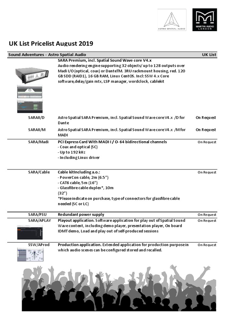 UK List Pricelist August 2019 | PDF | Loudspeaker | Audio Engineering