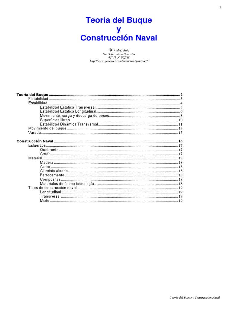 Libro de Estabilidad Del Buque | PDF | Barcos | Ingeniería mecánica
