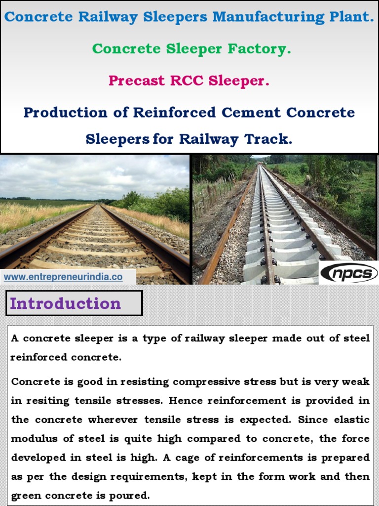 RCC Sleeper Manufacturing Plant | PDF | Concrete | Rail Transport