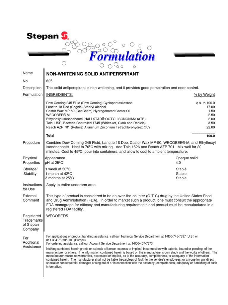 Stepan Formulation 625 | PDF | Chemical Substances
