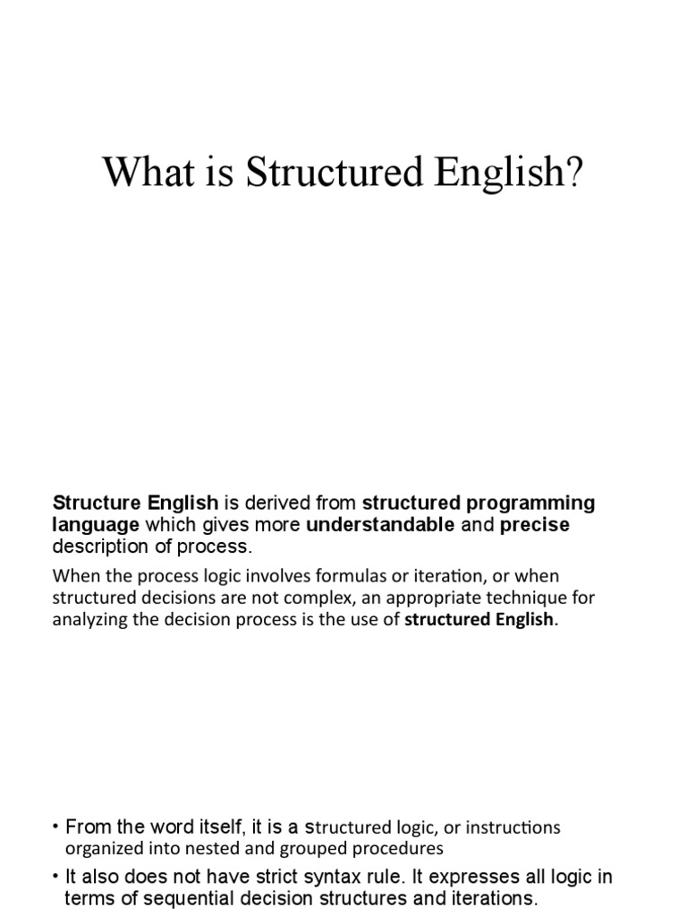 Structured English | PDF