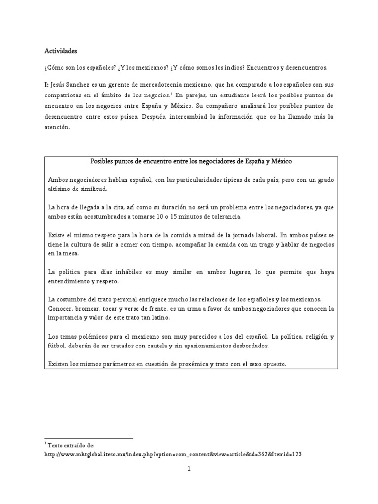 Actividad de ELE - Español de Los Negocios | PDF | México | España
