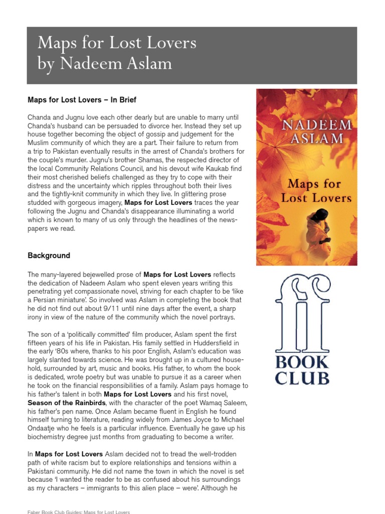 Maps For Lost Lovers Reading Guide | PDF