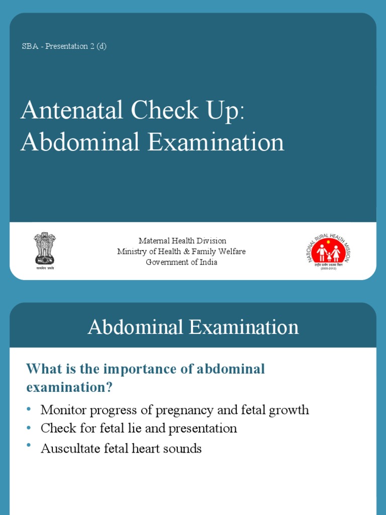Antenatal Abdominal Examination Guide | PDF | Prenatal Development | Uterus