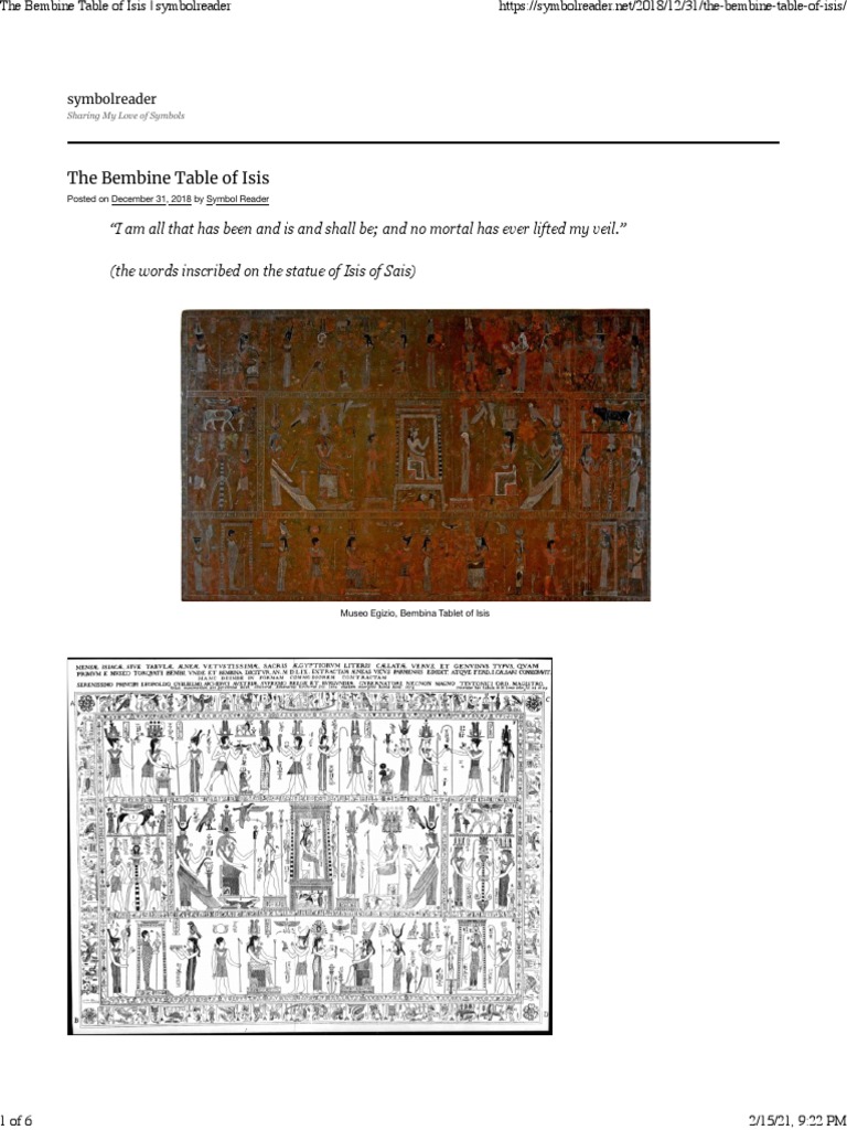 01.the Bembine Table of Isis - Symbolreader | PDF | Isis