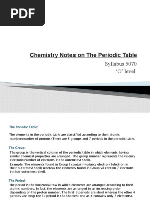 17 Free Periodic Table O Level Notes Pdf Pdf Printable