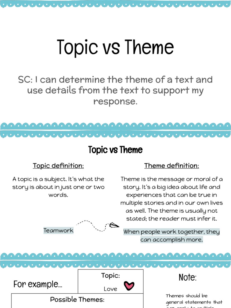 Topic Vs Theme | PDF | The Chronicles Of Narnia