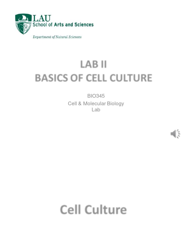 Lecture 2-Basics For Cell Culture | PDF | Cell Culture | Growth Medium