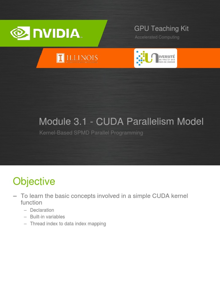 Module 3.1 - CUDA Parallelism Model: GPU Teaching Kit | PDF | Rgb Color ...