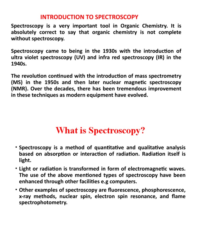 Introduction To Spectros | PDF