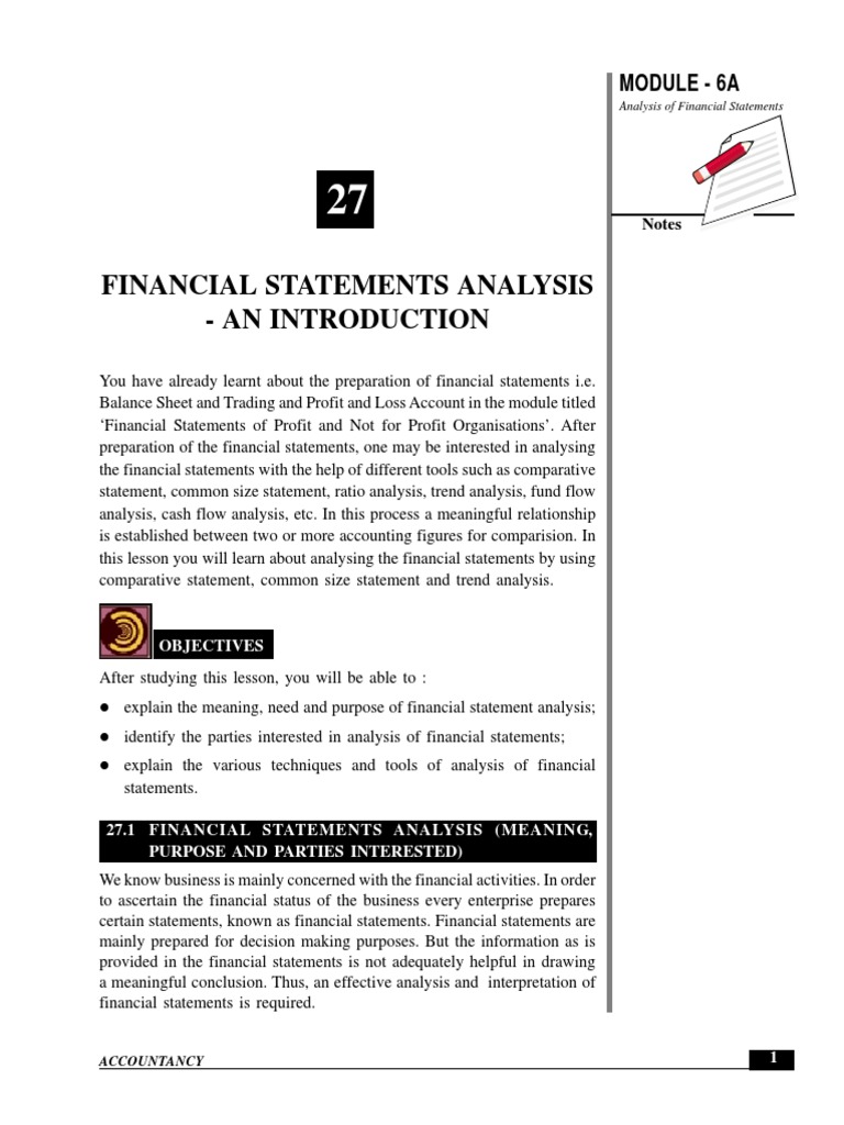 Financial Statements Analysis - An Introduction | PDF | Balance Sheet ...