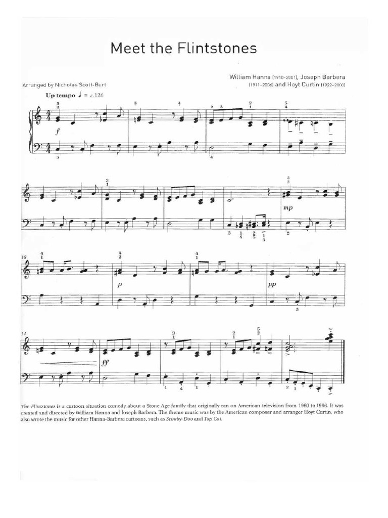 Qdoc - Tips Flintstones Theme Piano Sheet Music | PDF