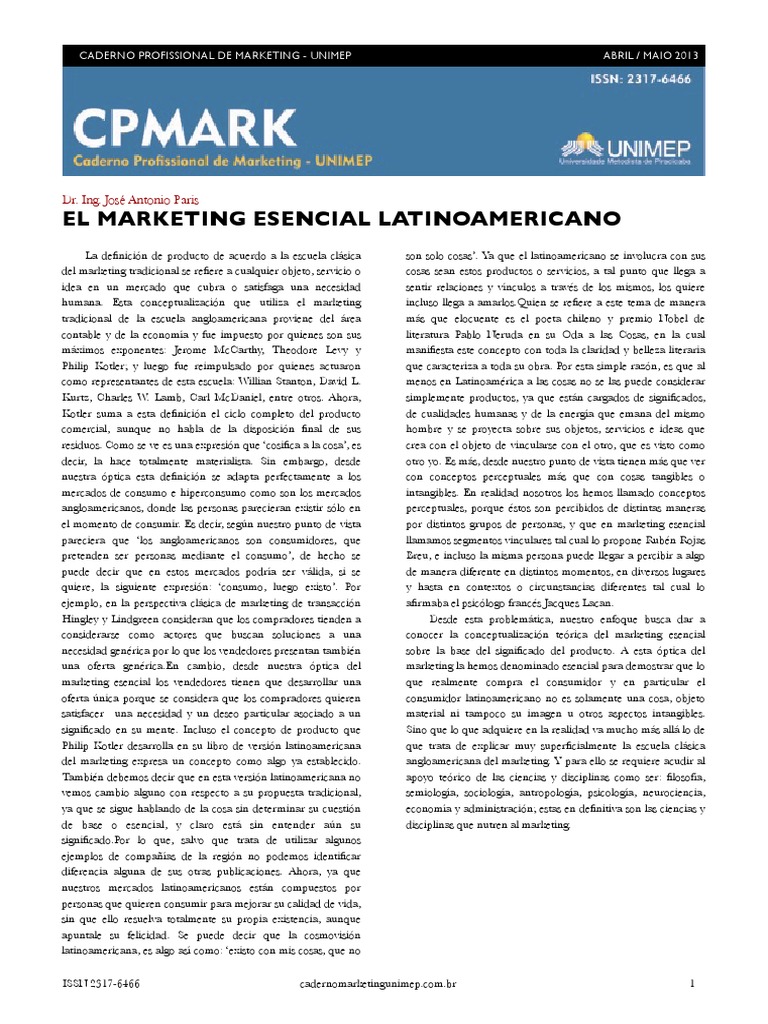El Marketing Esencial Latinoamericano | PDF | Marketing | Pragmatismo