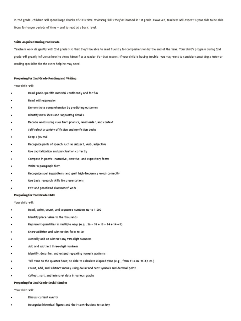2nd Grade Pdf Cognition Communication