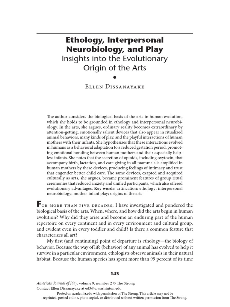 Ethology Interpersonal Neurobiology Pdf Attachment Theory Hominidae