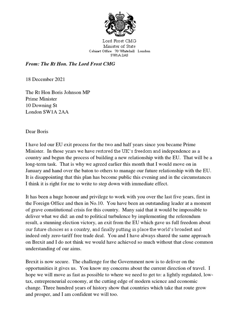 Letter To PM | PDF | Brexit | Government