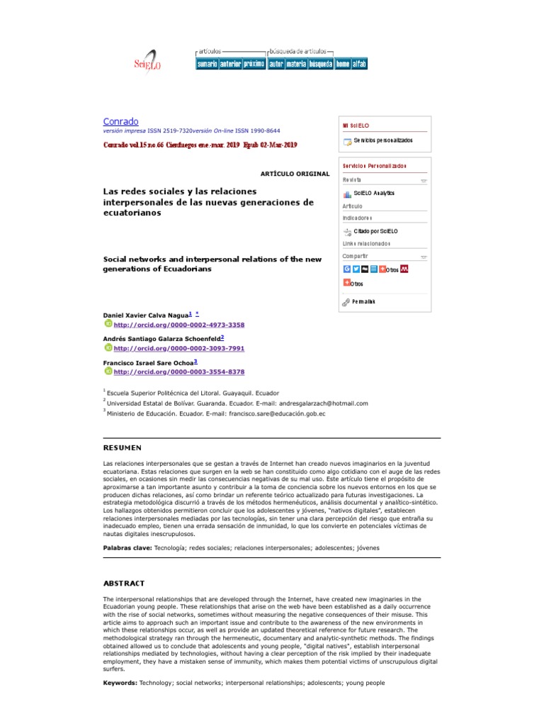 Las Redes Sociales y Las Relaciones Interpersonal | PDF | Servicio de ...