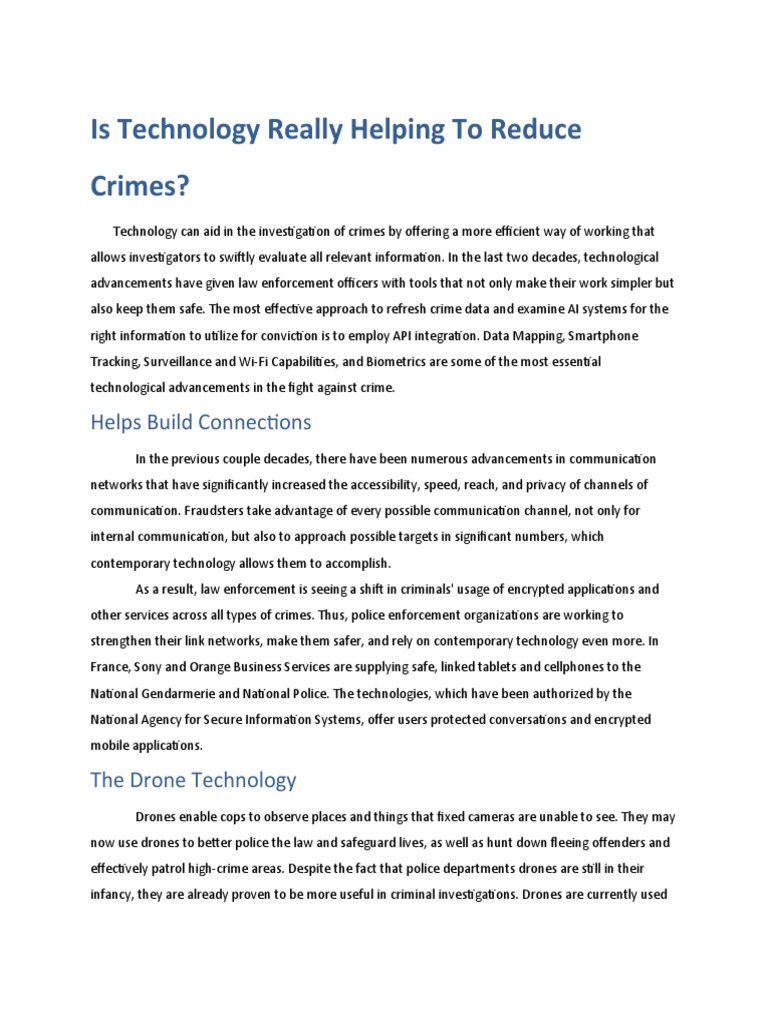 Is Technology Really Helping To Reduce Crimes | PDF | Surveillance | Police