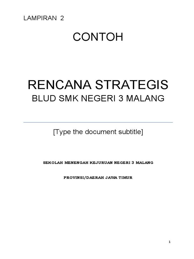 Contoh Dokumen Renstra - 21092021 | PDF