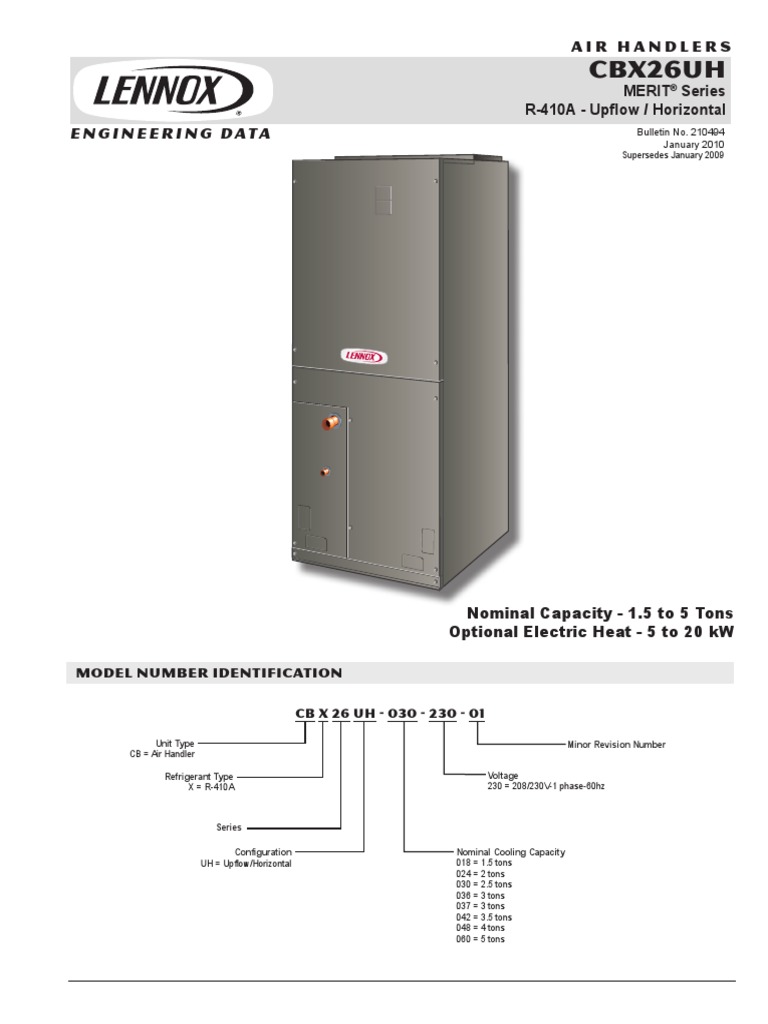Manejadora Lennox CBX | PDF | Pipe (Fluid Conveyance) | Duct (Flow)