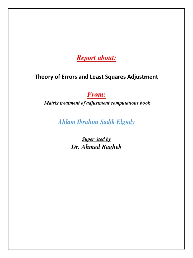 Adjustment | PDF | Matrix (Mathematics) | Correlation And Dependence
