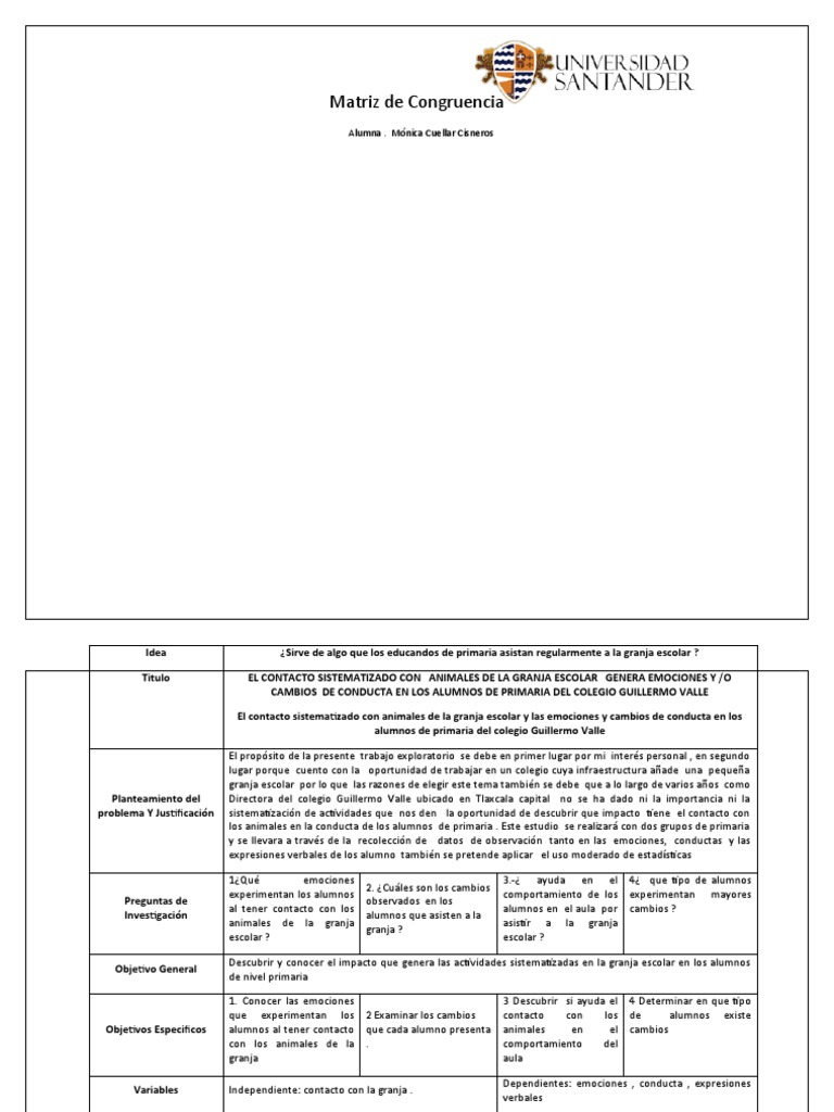 Matriz de Congruencia | PDF | Hipótesis | Las emociones