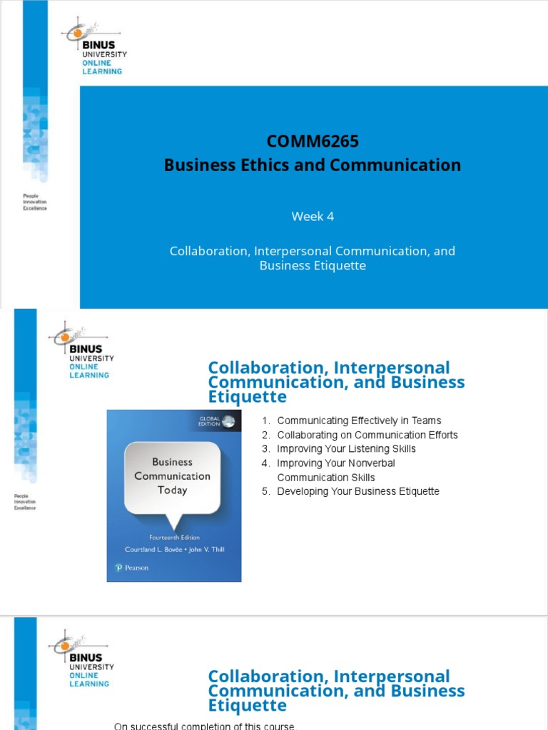 COMM6265 Business Ethics and Communication | PDF | Nonverbal ...