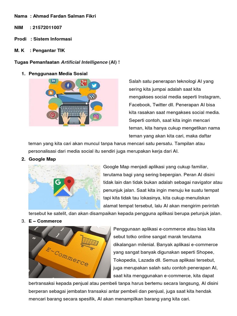Pemanfaatan AI dalam Media Sosial dan E-Commerce | PDF