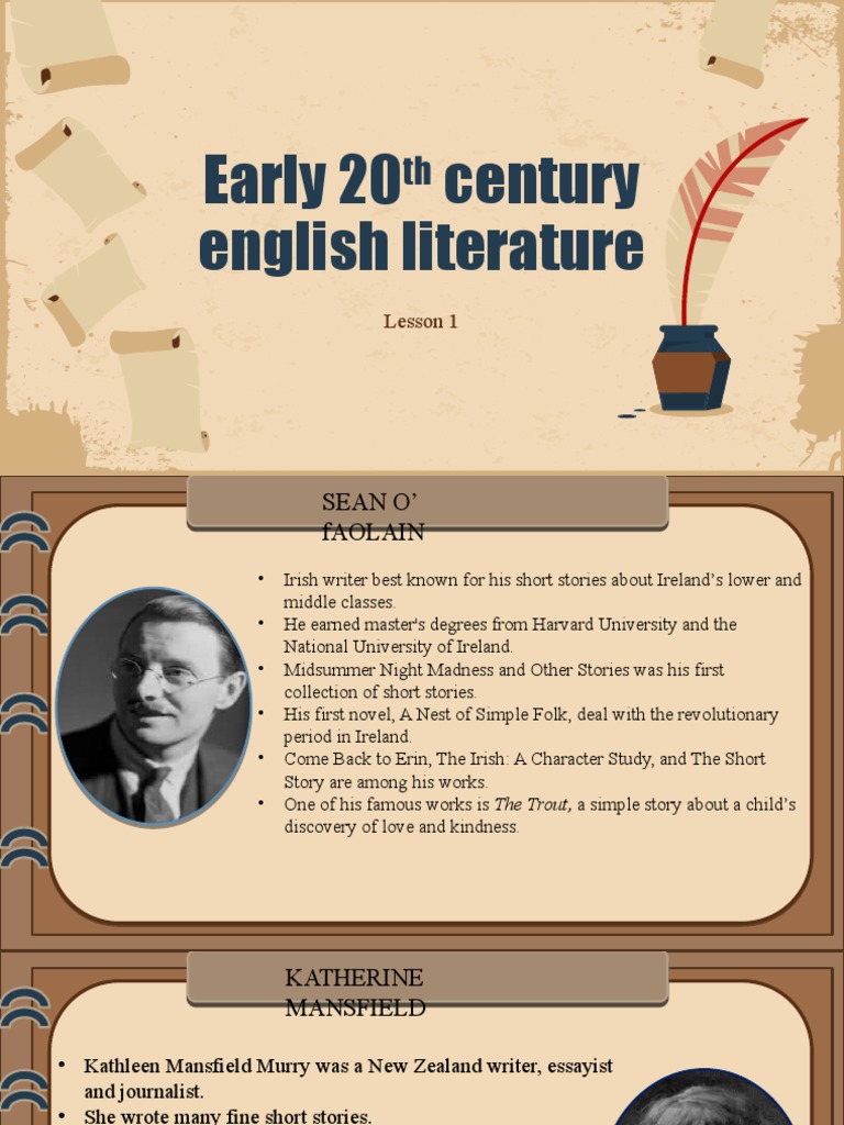 Early 20th Century English Literature | PDF | English Literature | Poetry
