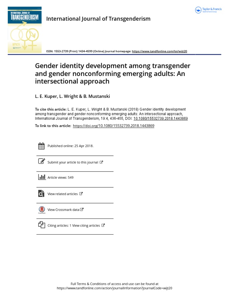 Gender Identity Development Among Transgender and Gender Nonconforming ...