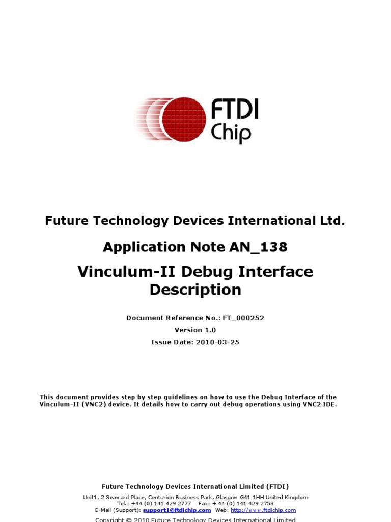 An 138 Vinculum-II Debug Interface Description | PDF | Usb | Graphical User Interfaces